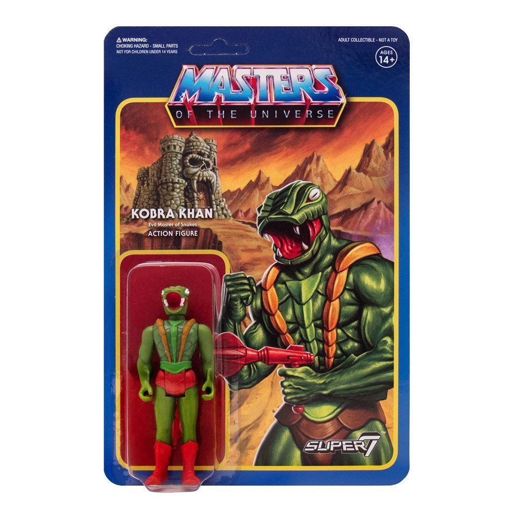KOBRA KHAN FIGURINE MOTU WAVE 3 RE-ACTION SUPER7 10 CM - Kingdom Figurine